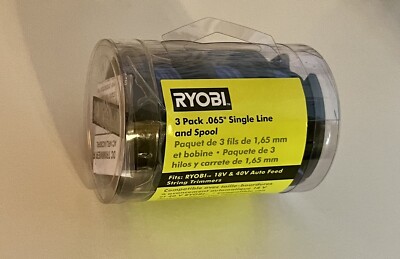 New Ryobi One+ AC14RL3A .065 Line and Spool for Ryobi 18/40V Trimmer,3 ...