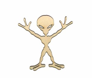 Space Alien Unfinished Wood Shape Cut Out A11173 Laser Crafts Lindahl ...