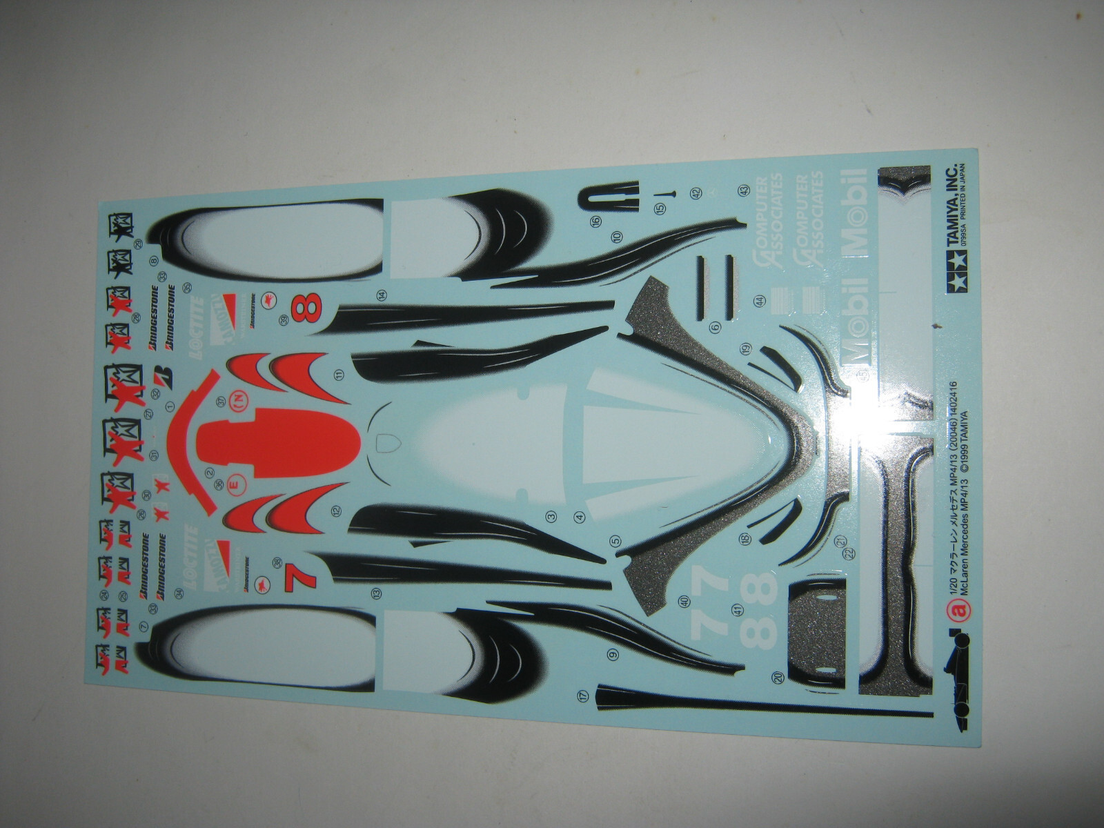 1:20 Mclaren Mercedes MP4/13 1998 Decal Set A Tamiya 20046 Top New | eBay
