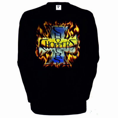 Long Sleeve/Long Sleeves Black Biker Chopper & Motorcycle Motif Modell ...