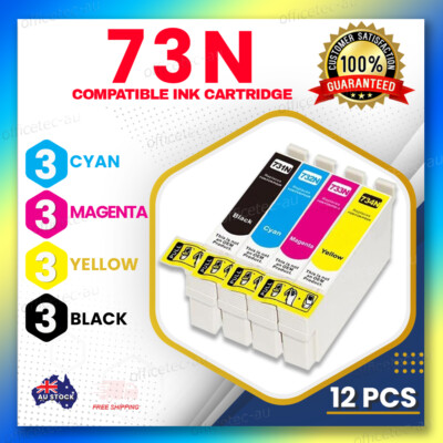 12x Ink Cartridge 73N for Stylus T20 T21 TX100 TX110 TX200 TX210 TX400 ...