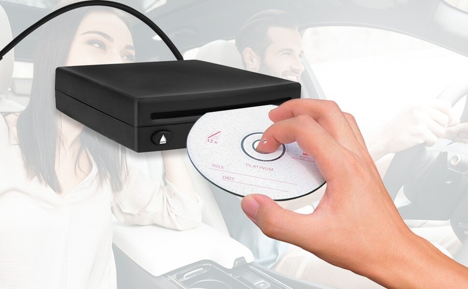 Car External CD Player Car Portable USB Integrated Add-On CD Player ...