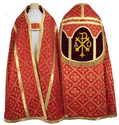 Red Roman Cope with stole Chi Rho Capa pluvial Roja Piviale Rosso ...