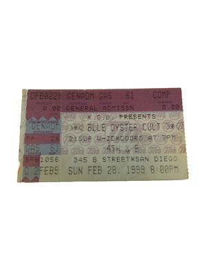 1999 BLUE OYSTER CULT SAN DIEGO CONCERT TICKET STUB DON'T FEAR THE ...