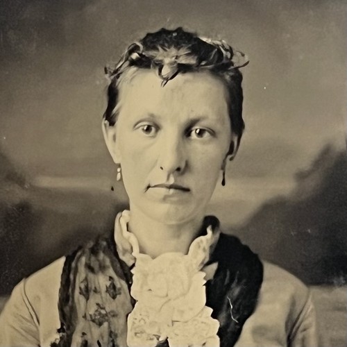 Antique Tintype Photograph Beautiful Fashionable Young Woman Kind Eyes ...