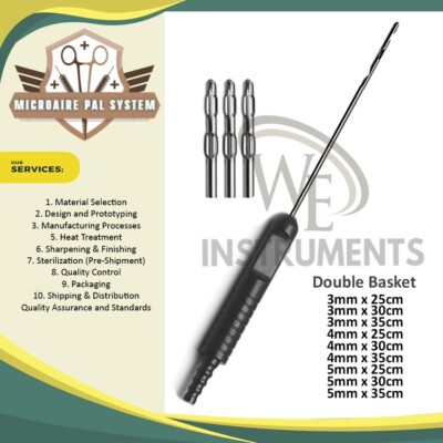 Black & Black Handle Double Basket-Style Cannulas for Liposuction ...