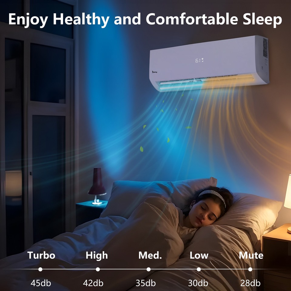 36000 BTU Four 4 Zone Mini Split Heat Pump Air Conditioner 9K+9K+9K+12K ...