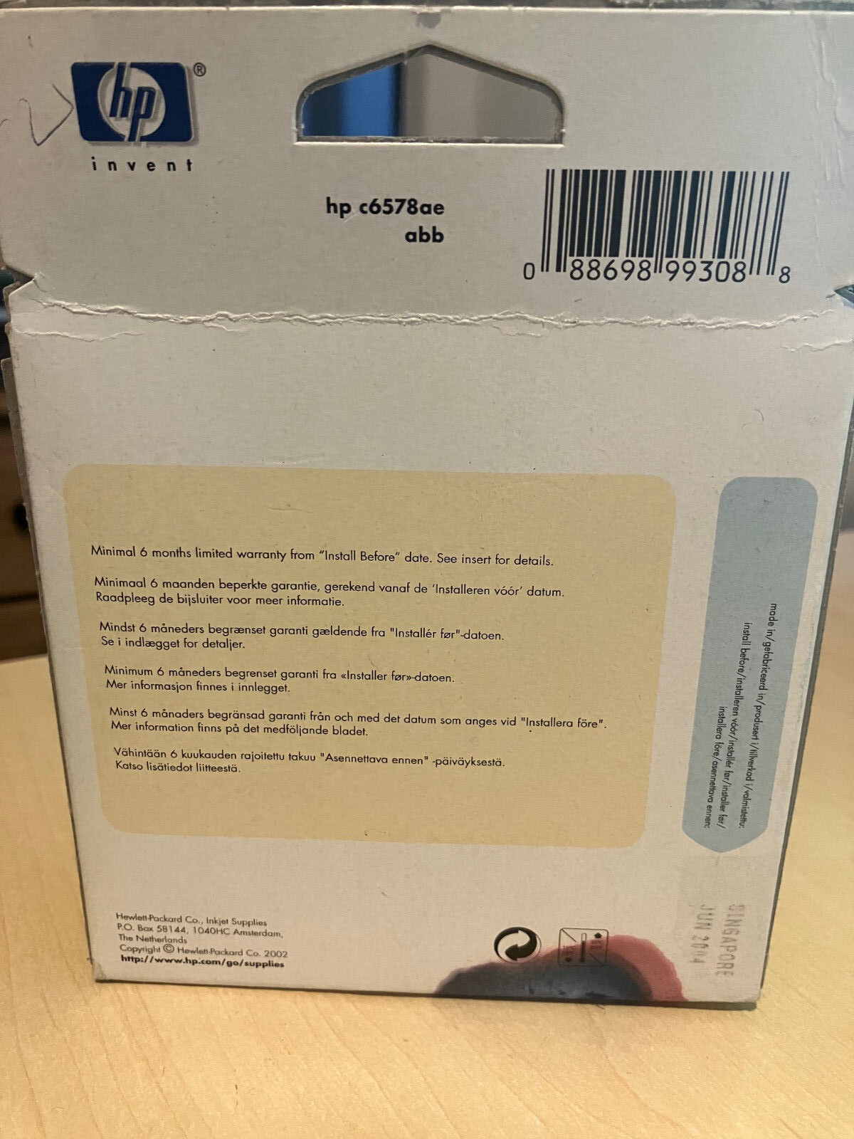 HP 78 Tri-colour Inkjet Print Cartridge C6578ae Abb Expired for sale ...