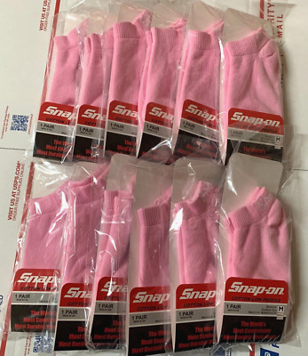 NEW 12 Pairs Women's Pink Snap On Tools LOW Profile Socks Medium FREE ...
