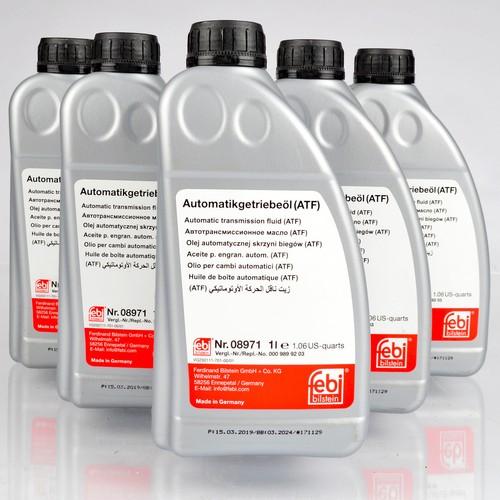 5x 1L FEBI 08971 Getriebeöl Automatikgetriebeöl Hydrauliköl ATF DEXRON ...
