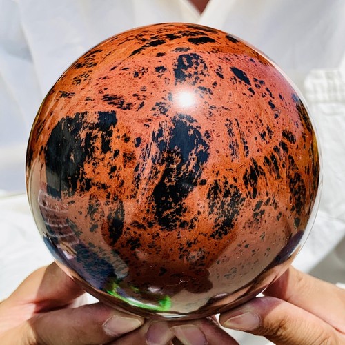 4.0LB Natural Red Mahogany Obsidian Quartz Crystal Sphere Ball Healing ...