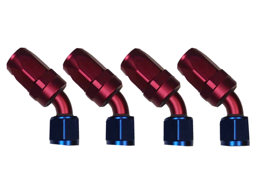 MLR AN -6 JIC 45° DEGREE RED BLUE ALLOY FEMALE FUEL HOSE PIPE UNION ...