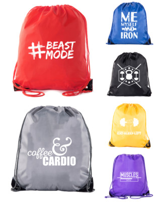 Inspirational Gym quote bags, Gym Drawstring Backpacks Bags for Gym ...