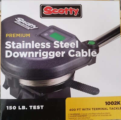 Scotty 400ft Premium Stainless Steel Replacement Cable 1002K 150lb ...