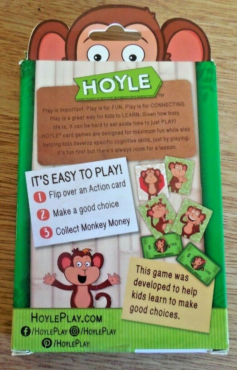 NEW! 2017 Hoyle "Monkey May I?" Card Game for Kids Ages 4-6 - Don't Get ...