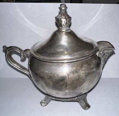 Vintage Silver Plated Creamer Pot Unbranded and Unmarked 5” tall with ...