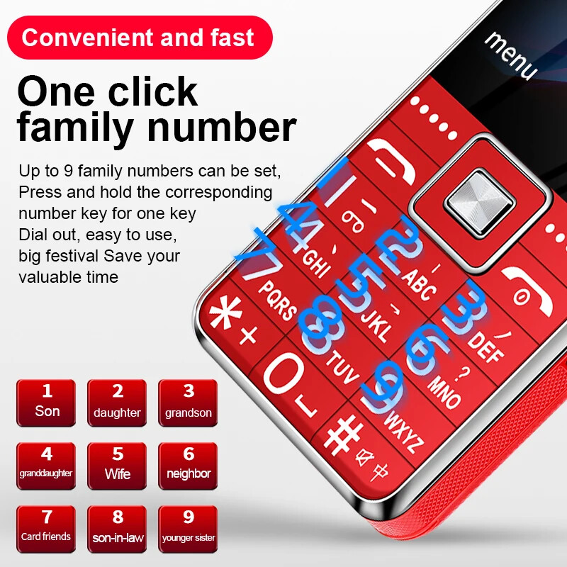 Simple Big Button Mobile Phone Unlocked Easy to Use 2G Cellphone for ...