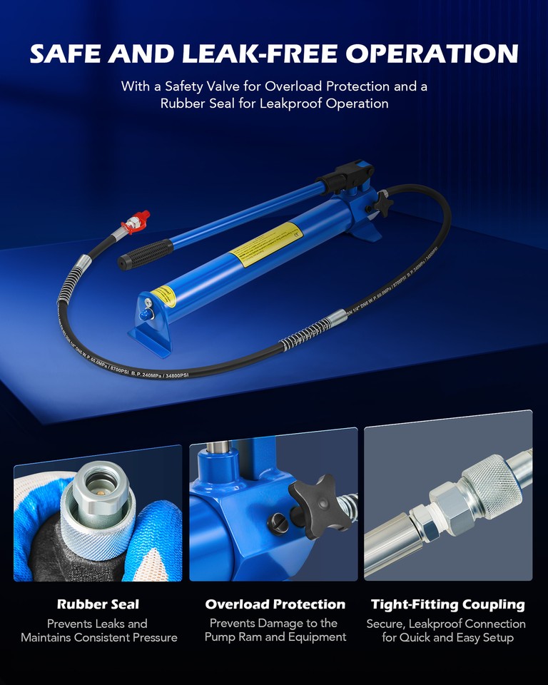 OMT 20 Ton Porta Power Kit Portable Hydraulic Jack Auto Body Frame ...