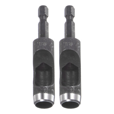 2pcs Leather Hollow Punch Hex Shank for Drill, 7/16" Hole Punch for ...