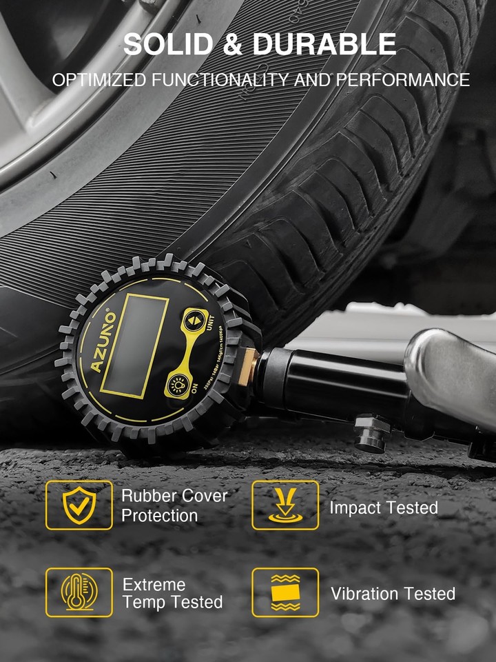 AZUNO Digital Tire Inflator with Pressure Gauge, 200 PSI, 200 PSI | eBay