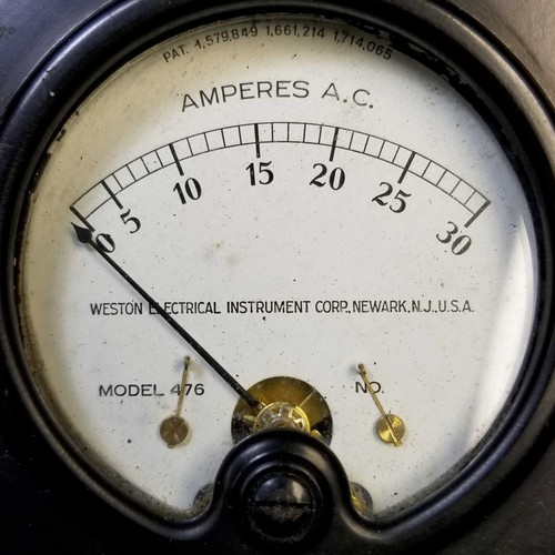 Weston Electrical Instrament Corp AC Amp Meter Analog 30A Model 476 NDA ...