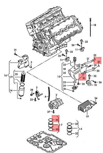 Genuine AUDI A8 S8 Quattro Q7 Tt Coupe Roadster Tts O Ring 25X2 5 ...