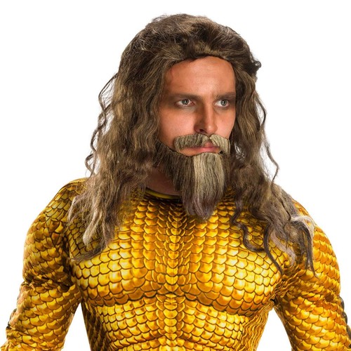 Aquaman Wig Beard Moustache Set Costume DC Comic Caveman Justice League ...