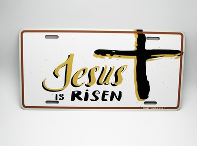 JESUS IS RISEN HOLY CROSS CHRISTIAN RELIGIOUS METAL CAR LICENSE PLATE ...