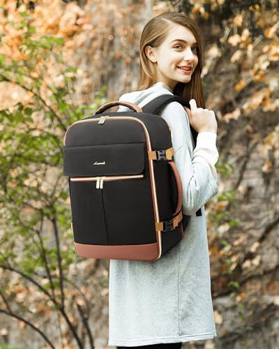 Carry On Backpack 40l Travel Backpack Women With 3 Packing Cubes Tsa ...