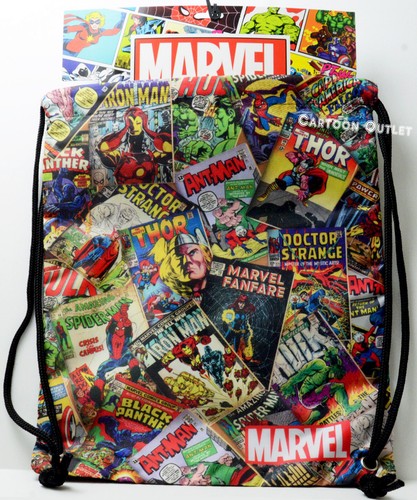 Spider Man Drawstring Bag Backpack Thor Hulk Iron Man Sackpack Kids ...