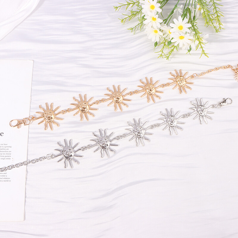 Metal Sun Belt For Women Fashion Hight Waist Sun Chain Jewelry Dress ...