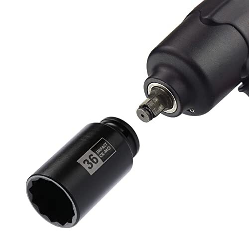 Deep Axle Nut Impact Socket Set,12Point Design Metric,29,30,32,34,35,36 ...