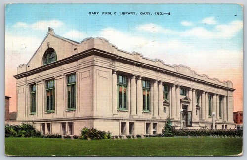 Postcard Gary Public Library Gary, IN G10 | eBay