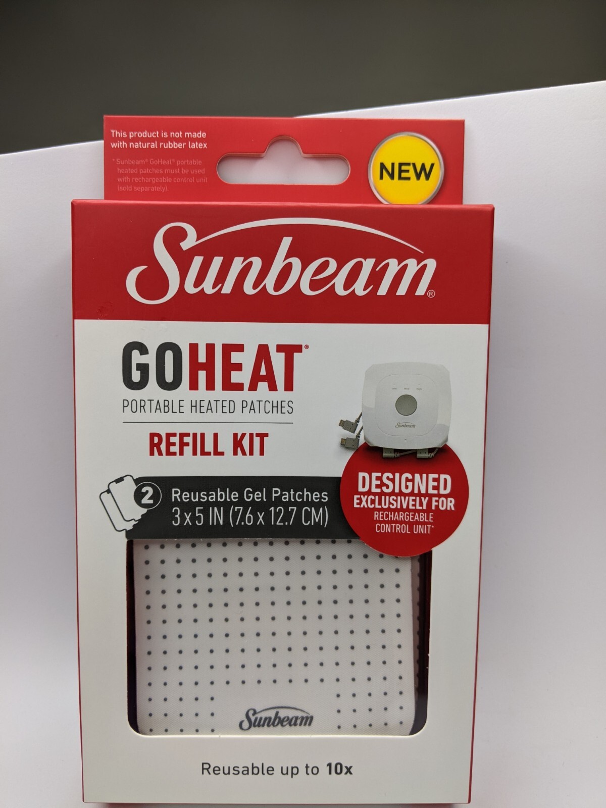 Sunbeam Go Heat Portable Heated Patches Refill Kit 2 Reusable Gel ...