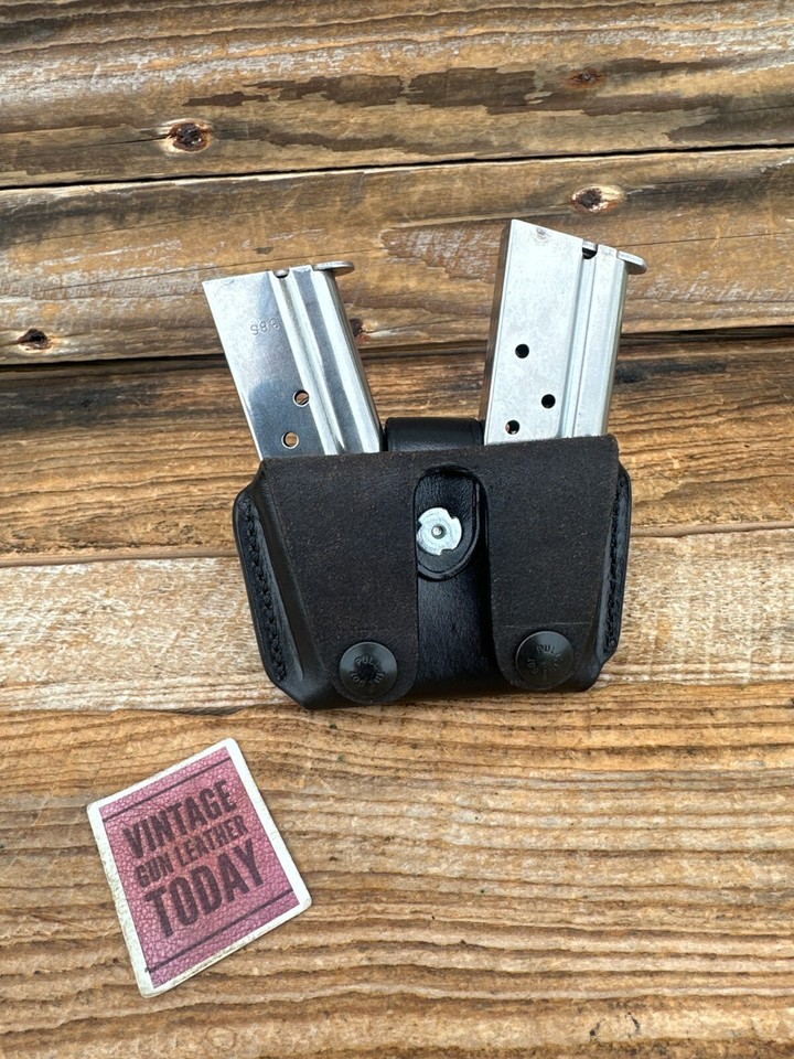 Palmetto Leather Works Black Leather Double Magazine Carrier for Colt ...
