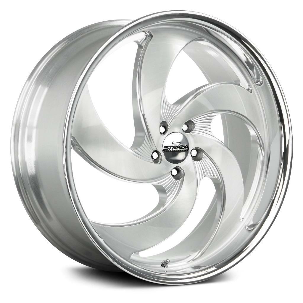 22 inch 22x9 Strada RETRO 5 Brushed Silver wheels rims 5x120 +35 | eBay