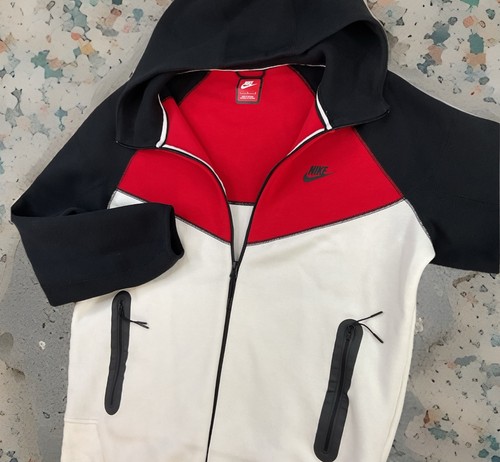 Nike Tech Fleece Hoodie Windrunner Full-Zip Jacket Men Sz L Red Black ...