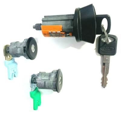 Ford Ignition Switch Lock Cylinder + Pair BLACK Door Lock Cylinder W/2 ...