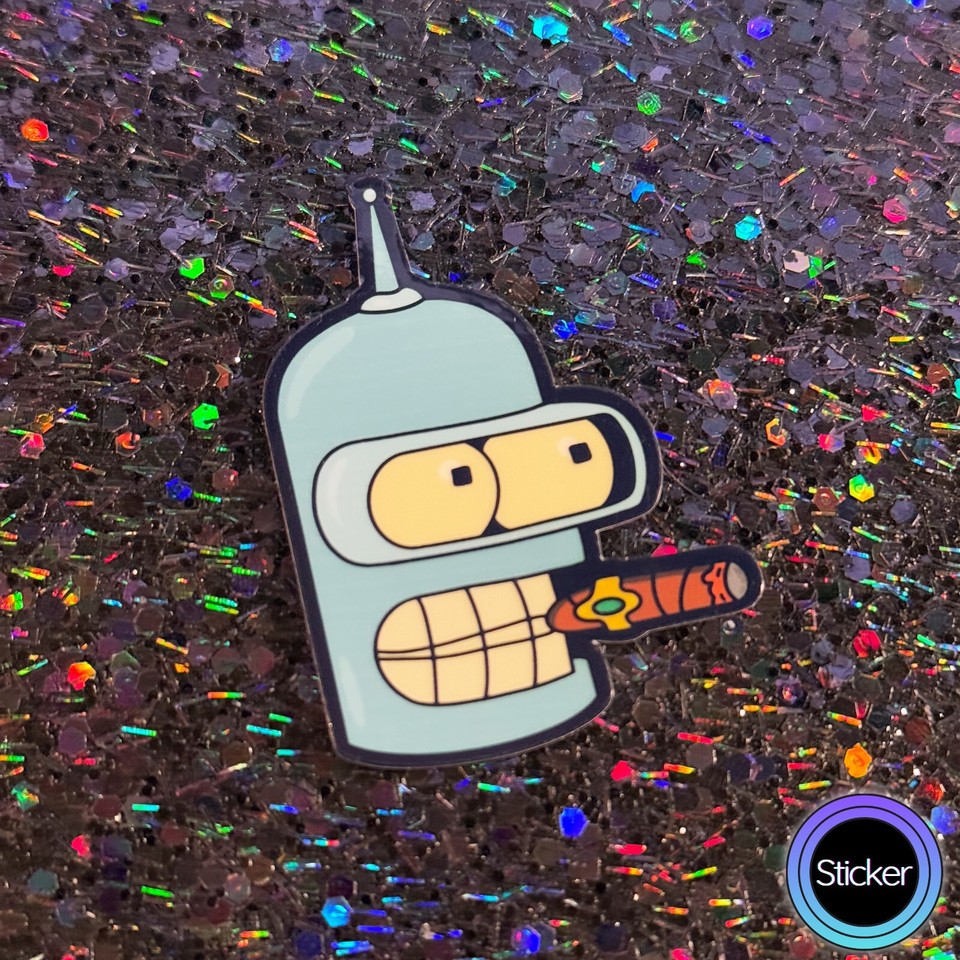 Futurama Sticker Bender with Cigar | eBay