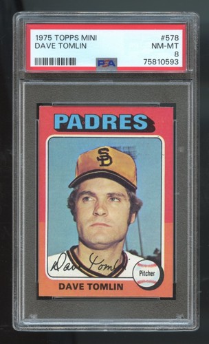 1975 Topps MINI #578 Dave Tomlin Padres PSA 8 NM-MT | eBay