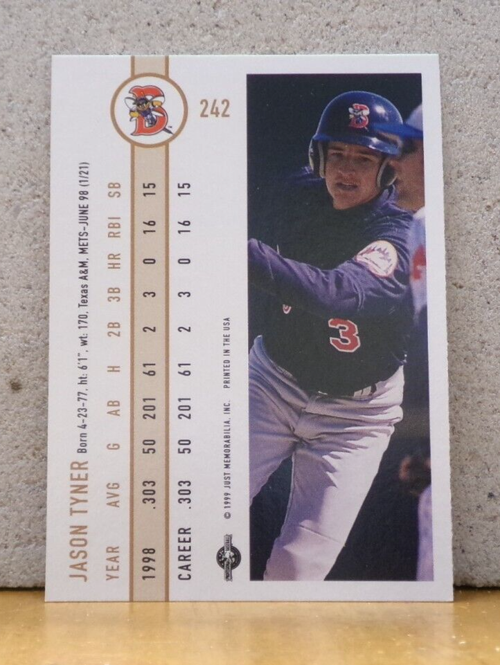 AUCTION - 550 BASEBALL CARD JUST 1999 JASON TYNER BINGHAMTON METS | eBay