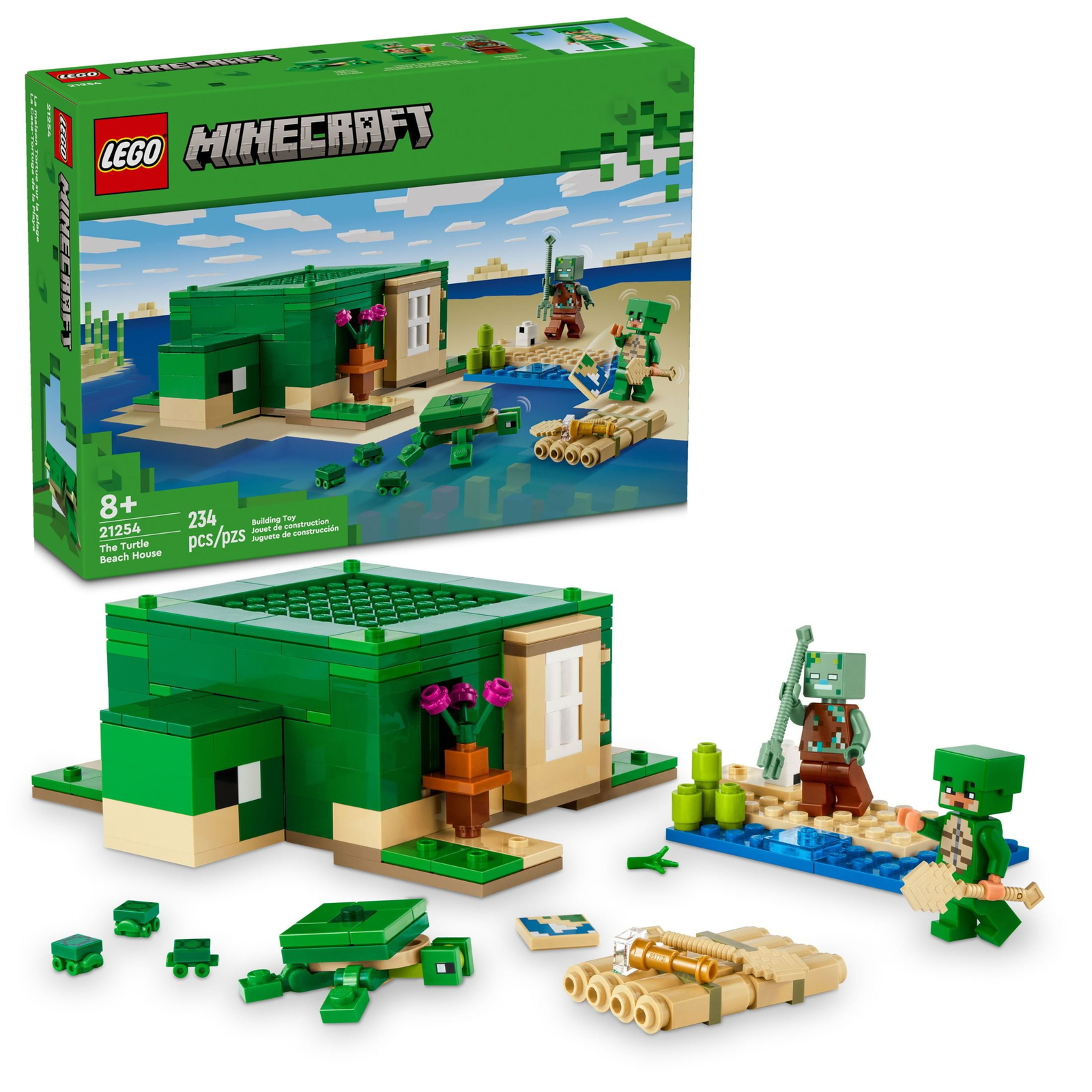 LEGO Minecraft The Turtle Beach House Construction Toy, Minecraft House ...