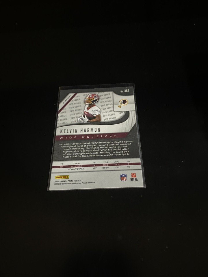 Kelvin Harmon 2019 Panini Prizm RWB Prizm RC football card Washington ...