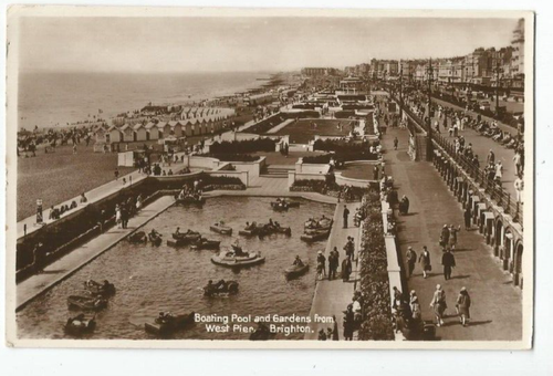 Brighton, England UK 1930 RPPC Postcard, Boating Pool and Gardens | eBay