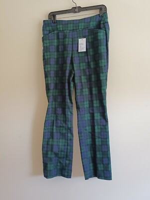 Croft & Barrow Pullon Stretch Bootcut Pants Plaid Mid Rise Size 10 ...