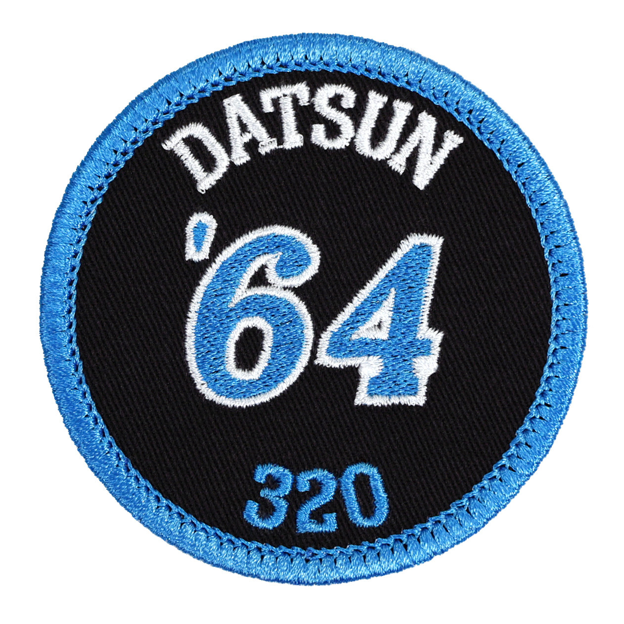 1964 Datsun 320 Embroidered Patch Black/Aqua Red Iron-On Sew-On Hat ...