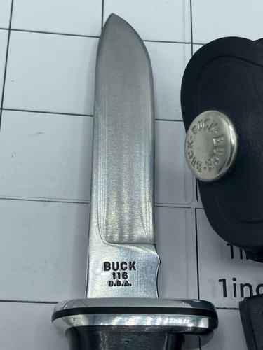 Vintage Buck 116 Caper Knife & Modern 102 Leather Sheath Fixed Blade ...