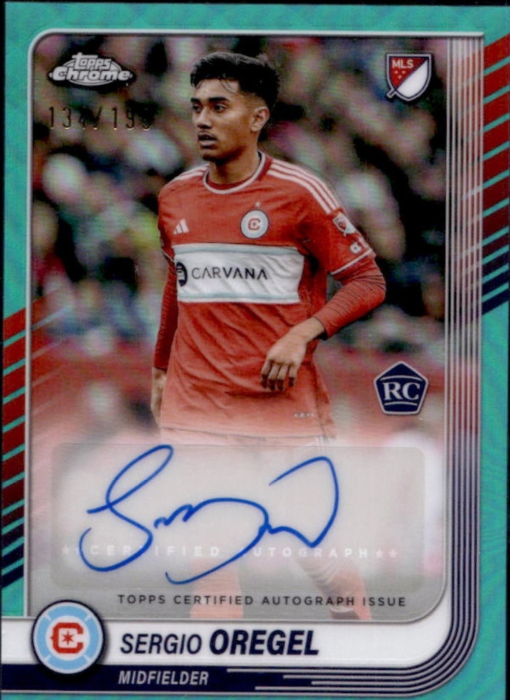2025 Topps Chrome Mls - Autographs Sergio Oregel #CA-SO Aqua Refractor ...