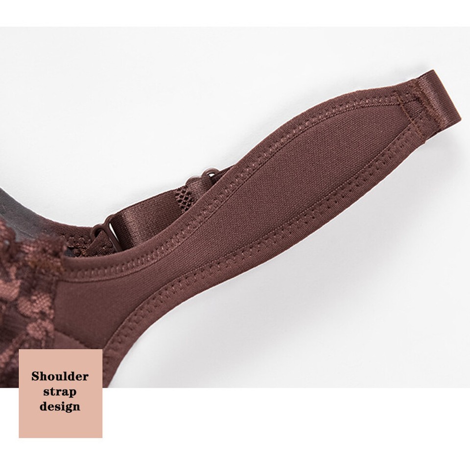 Women Bras Front Closure Unpadded Underwired Brassiere Lace Floral Sexy ...