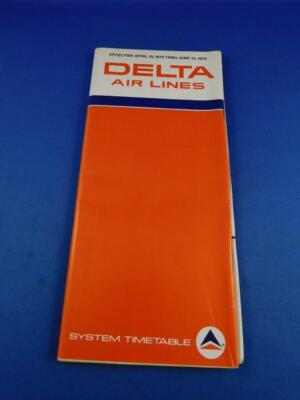 DELTA AIRLINES SYSTEM TIMETABLE APRIL JUNE 1979 SCHEDULE ADVERTISING ...